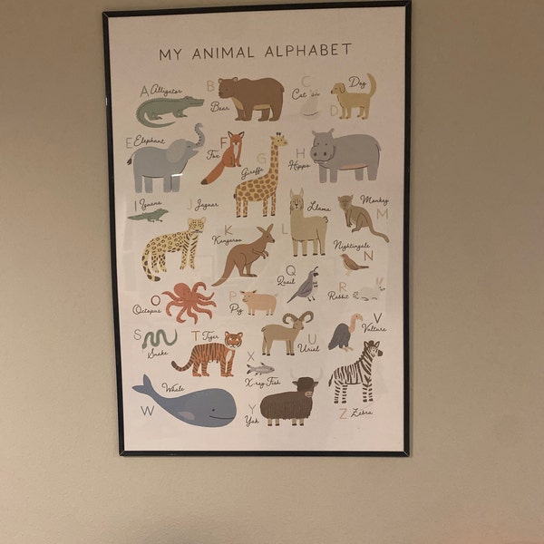 Rainbow Animal Alphabet Poster, PRINTABLE Wall Art, ABC Poster, Kids ...