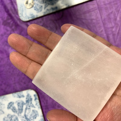 Polished Selenite Square // Selenite Specimen // Metaphysical Crystal ...