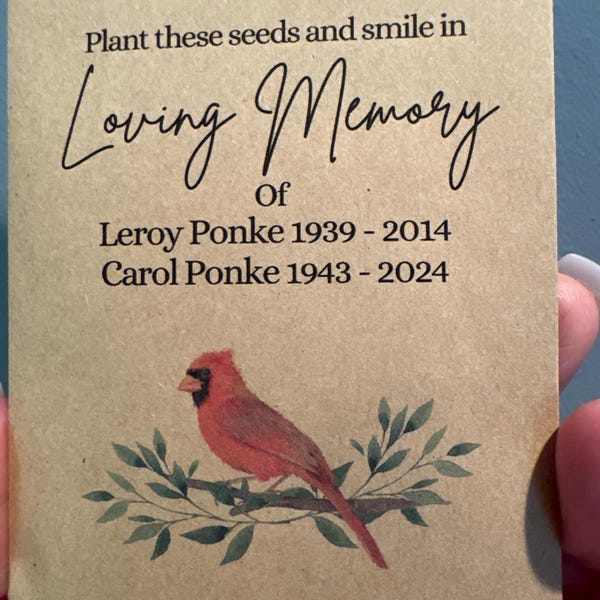 In Loving Memory Forget-me-not Seed Packet, Memorial Favor, Funeral ...