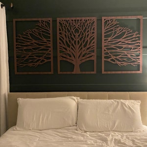 Zen Tree Wood Wall Art 3D Panels Set of 3 Textured Wall Art - Etsy