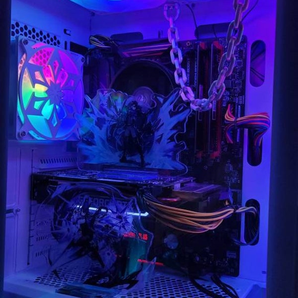 PC Figure Platform 120mm, 140mm PC Fan Cover 3D Printed Gaming Computer ...
