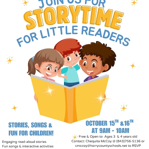 Storytime Flyer, Book Flyer, Book Group Flyer, Library Flyer, Kids ...