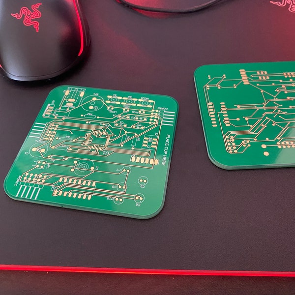 The Original: Set of 2 Coasters in Pcb-design With Gold Contacts for ...