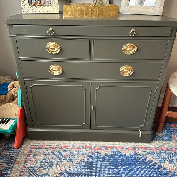 SOLD! Hutch Vintage Secretary Desk Secretary Hutch Dresser Cane ...