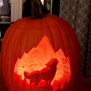 Printable Pumpkin Stencil for Carving JAWS Shark and Swimmer Silhouette ...