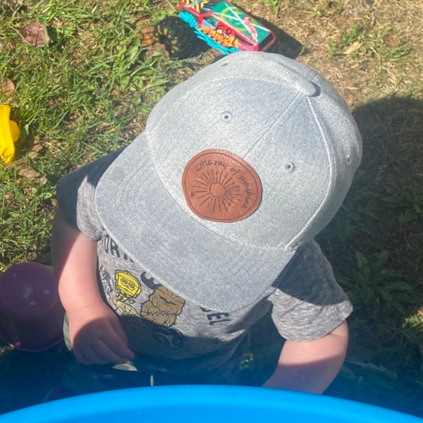 Custom Initial Hat Custom Name Hat Leather Patch Toddler Infant Adult ...
