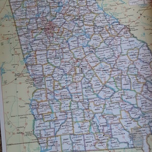 Georgia State Wall Map Large Print Poster 24x30 - Etsy