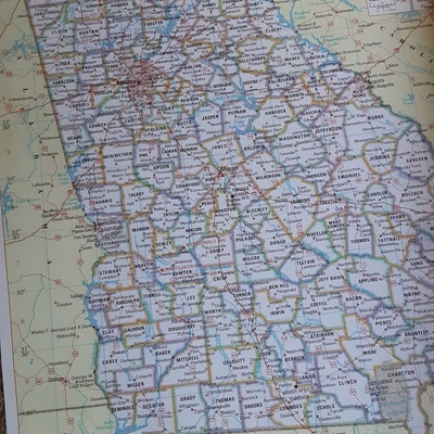 Georgia State Wall Map Large Print Poster 24x30 - Etsy