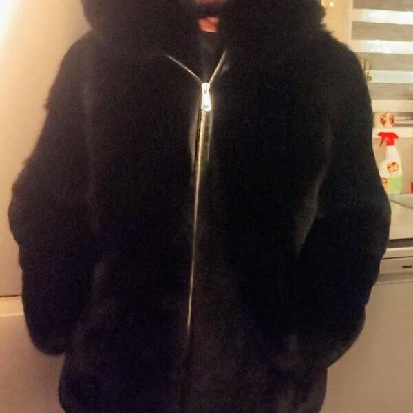 LUXURY SILVER FOX Fur Full Lenght Coat With Whole Skins,fur Coat,unisex ...