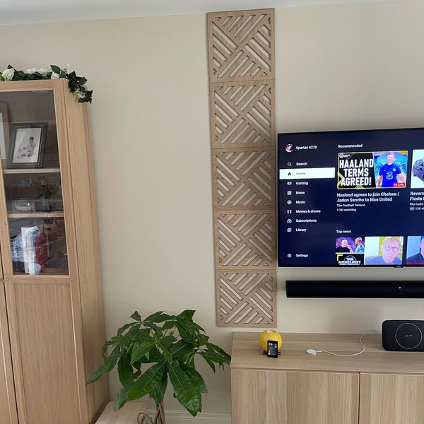 Wall Panel Decor - Diagonal Strip Wood - Style 4 - Art - Oak - Walnut ...