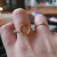 Pave Open Circle Ring by Caitlynminimalist Gold Karma Ring Geometric Minimalist Ring Promise ...