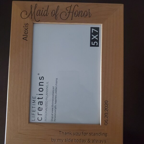 Personalized Maid of Honor Picture Frame by Lifetime Creations ...