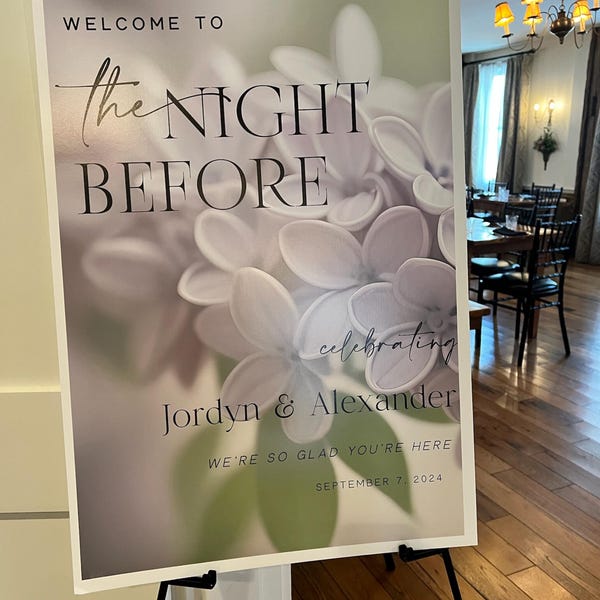 The Night Before Welcome Sign Template, Rehearsal Dinner Welcome Sign ...