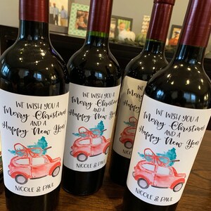 Personalized Christmas Wine Label-holiday Wine-christmas Wine Hostess ...