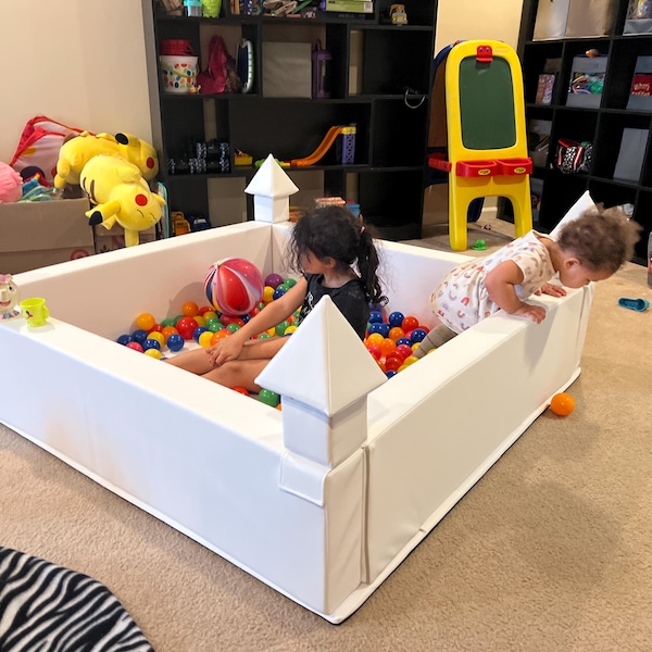 Soft Play Ball Pit, Large White Ball Pit, Soft Play Equipment, Gift for ...