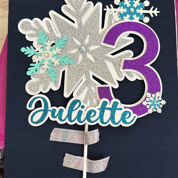 Frozen Snowflake Cake Topper - Handmade - Frozen Party - Girl ...