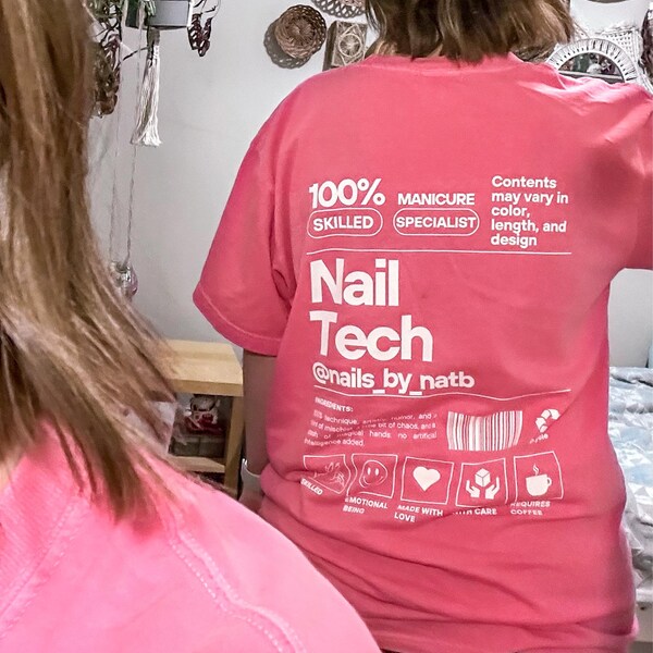 Custom Nail Tech Shirt Nail Artist Gift Manicurist T-shirt Personalized ...