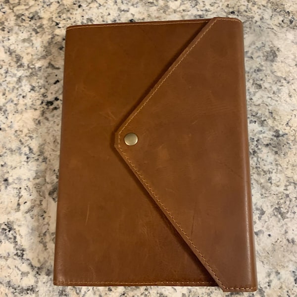 Custom Handmade Leather Bible Cover, Snap Close Bible Protector ...