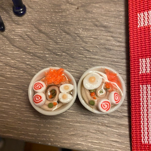 Ramen Plugs Polymer Clay in a Stainless Steel Tunnel, Miniature Food ...