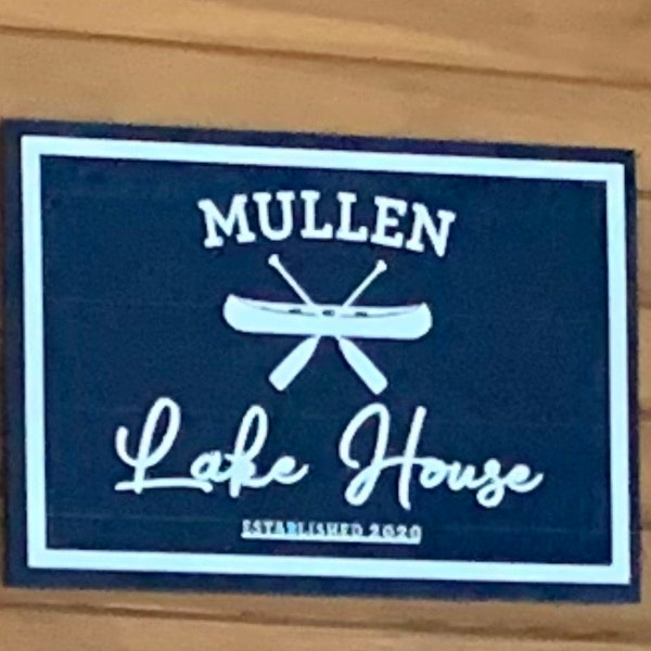 Family Lake House Sign, Lake House Decor, Customized Lake House Sign ...