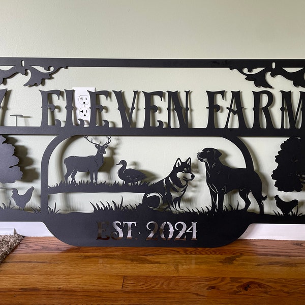 Personalized Metal Farm Sign, Custom Ranch Decor, Cow Horse Goat ...