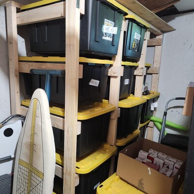 DIY Tote Rack Plans for the Commander 27-gallon Bins Sold by Lowes 4 ...