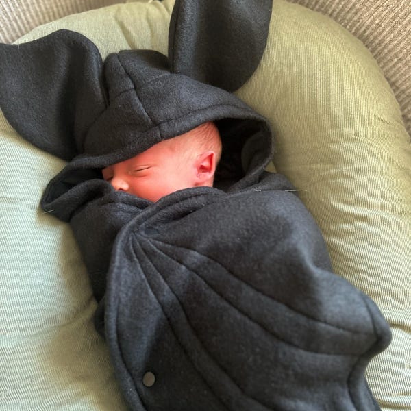 Newborn Pink Sally Baby Bat Swaddle Blanket / Infant Fleece Sleep Sack ...