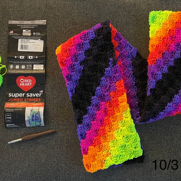 Corner to Corner Scarf (C2C) Crochet PATTERN PDF - One Skein Project ...