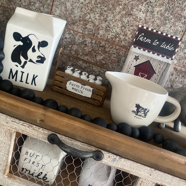 Farmhouse Tier Tray Milk Crate / Mini Farmhouse Milk Crate / Vintage ...