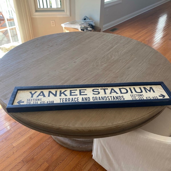 Handcrafted Yankee Stadium Sign: Rustic Barn Board Wall Art - Etsy