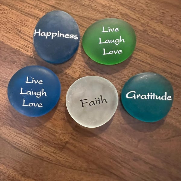 Sea Stones Imprinted Glass Word Stones - Replica Sea Glass - Etsy