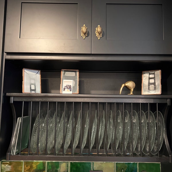 Under Cabinet Wood Plate Dish Rack Cabinet Shelf Kitchen Plates ...