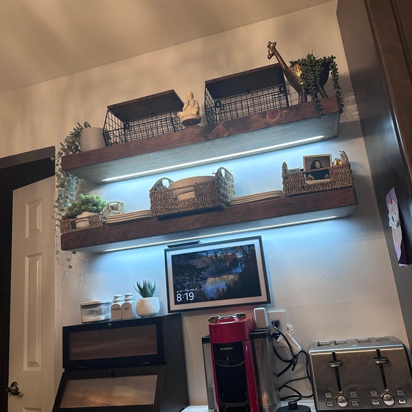 Floating Shelf With LED Lights, Kitchen Shelving, FREE Shipping ...