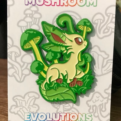 Leafeon Mushroom Enamel Pin Eeveelutions Matched With Fungi Species - Etsy