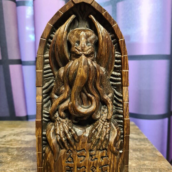 Cthulhu Altar Statue: Lovecraftian Ash Wood Carving - Etsy