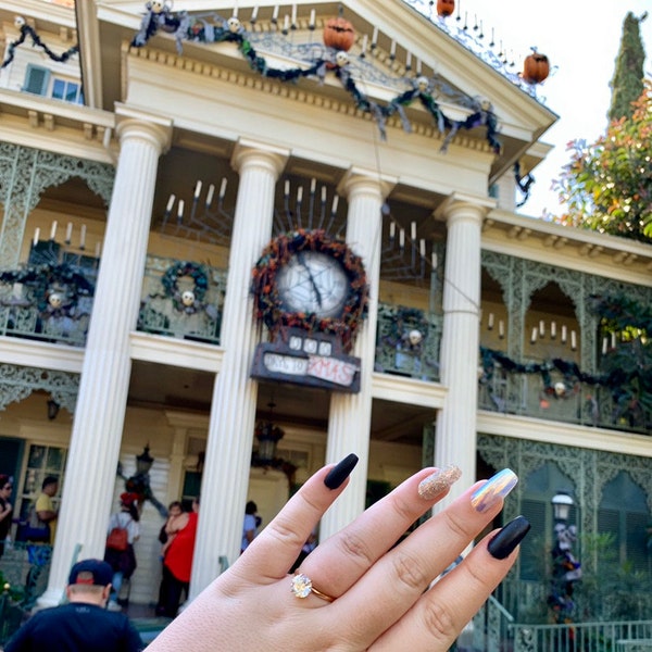 3 CT Round Engagement Ring Solid Gold , Dainty Solitaire Ring, 9mm ...