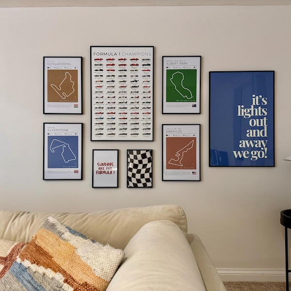Formula 1 Wall Art, Set of 24 F1 Circuit Posters, Formula One Gift ...