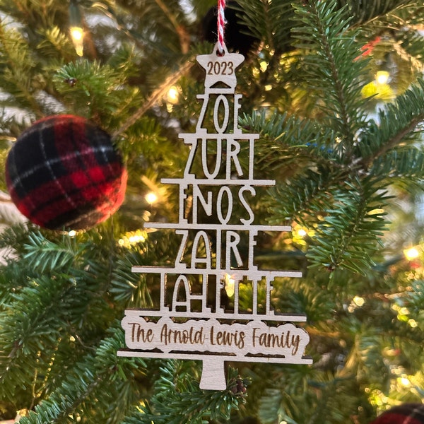 Name Ornament Tree Shape SVG Laser Ready Cut File, Glowforge and ...