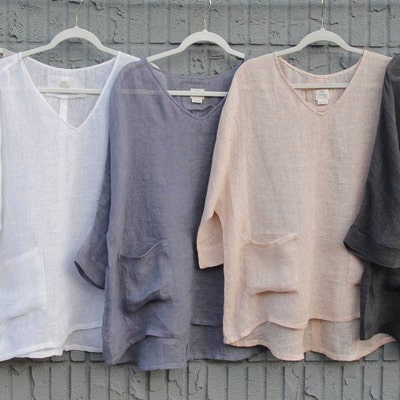 Linen Sheer Tunic , Linen Gauze Tunic , Linen Tunic , Oversized Tunic ...