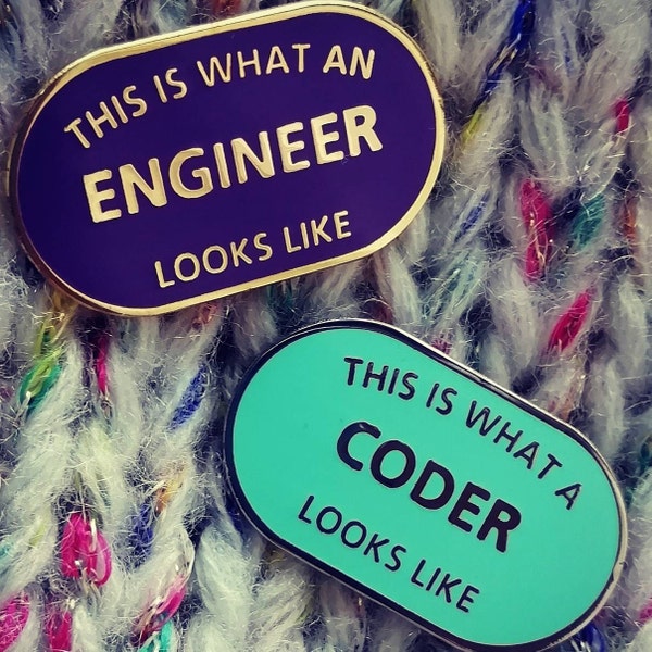 This is What an Engineer Looks Like Enamel Pin Badge - Purple & Gold - Etsy