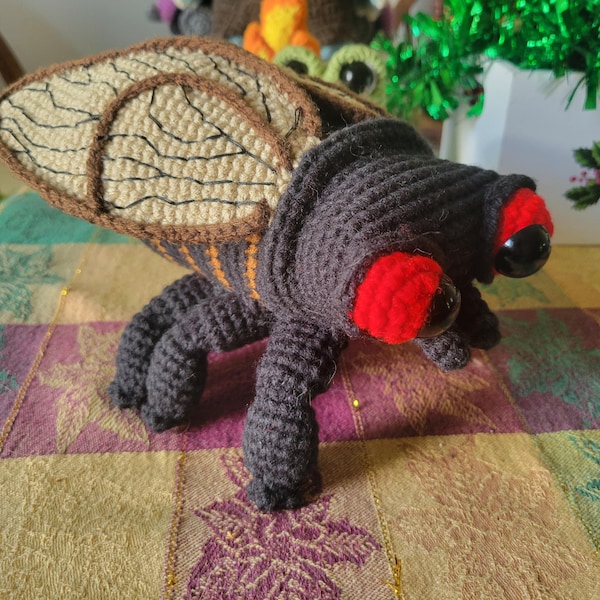 Cicada Crochet Pattern, Cicada Amigurumi Tutorial, Cicada Toy, Crochet ...