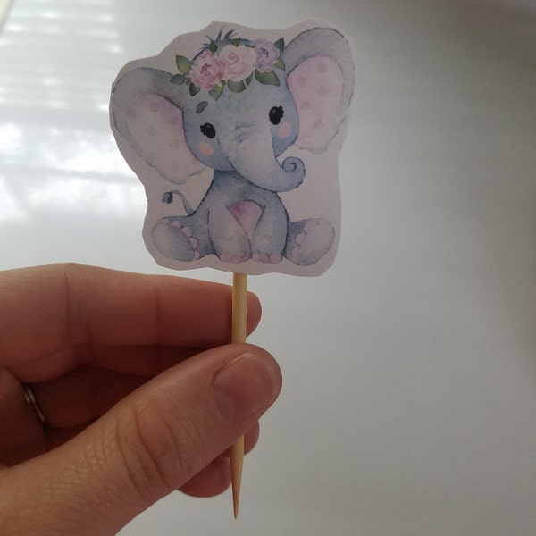 Peanut Elephant Centrepiece With Floral Crown for Baby Girl Shower in ...