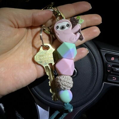 Sloth Keychain Sloth Charm Sloth Bead Sloth Backpack Tassel Baby Sloth ...