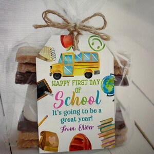 First Day of School Tag Back to School Label School Gift Tag Kids ...