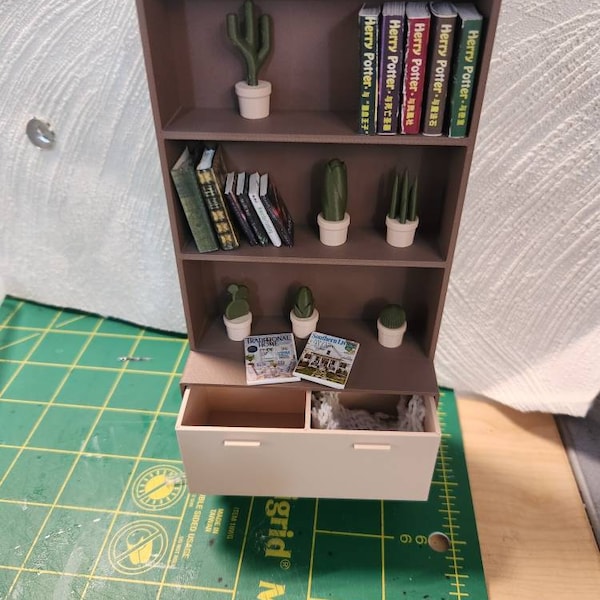 1/6 Scale 3 Shelf Mini Library Cart/ Mini Brands Books / Mini Books ...
