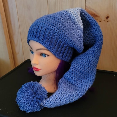 Pattern/super Long Super Easy Crochet Stocking Cap Pattern/crochet Hat ...