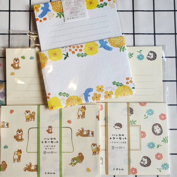 Traveling Shiba-dog Writing Letter Set / Mino Washi / Japanese ...