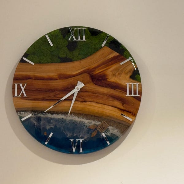 Scandinavian Coffee Table, Round Wood Coffee Table, Moss Table, River ...