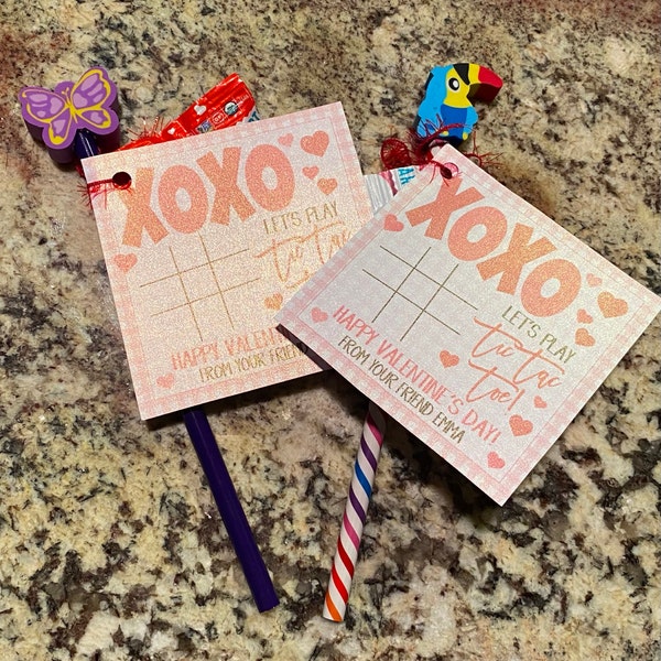 Valentine Tic Tac Toe Gift Tags, Game Candy Valentine Gift Classroom ...