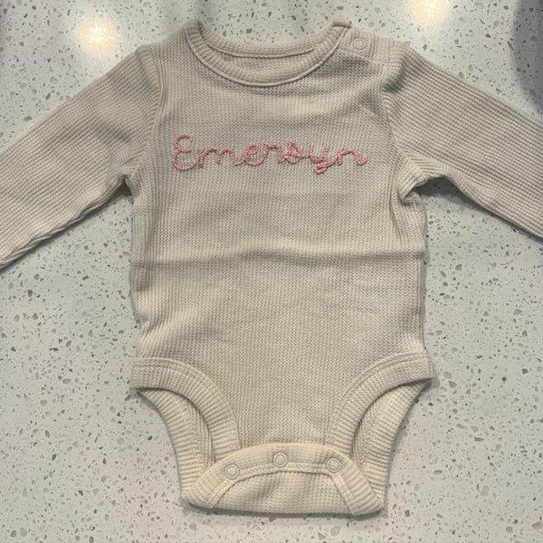 Custom Hand-embroidered Baby Pajamas / Short Baby Romper / Sleeper - Etsy